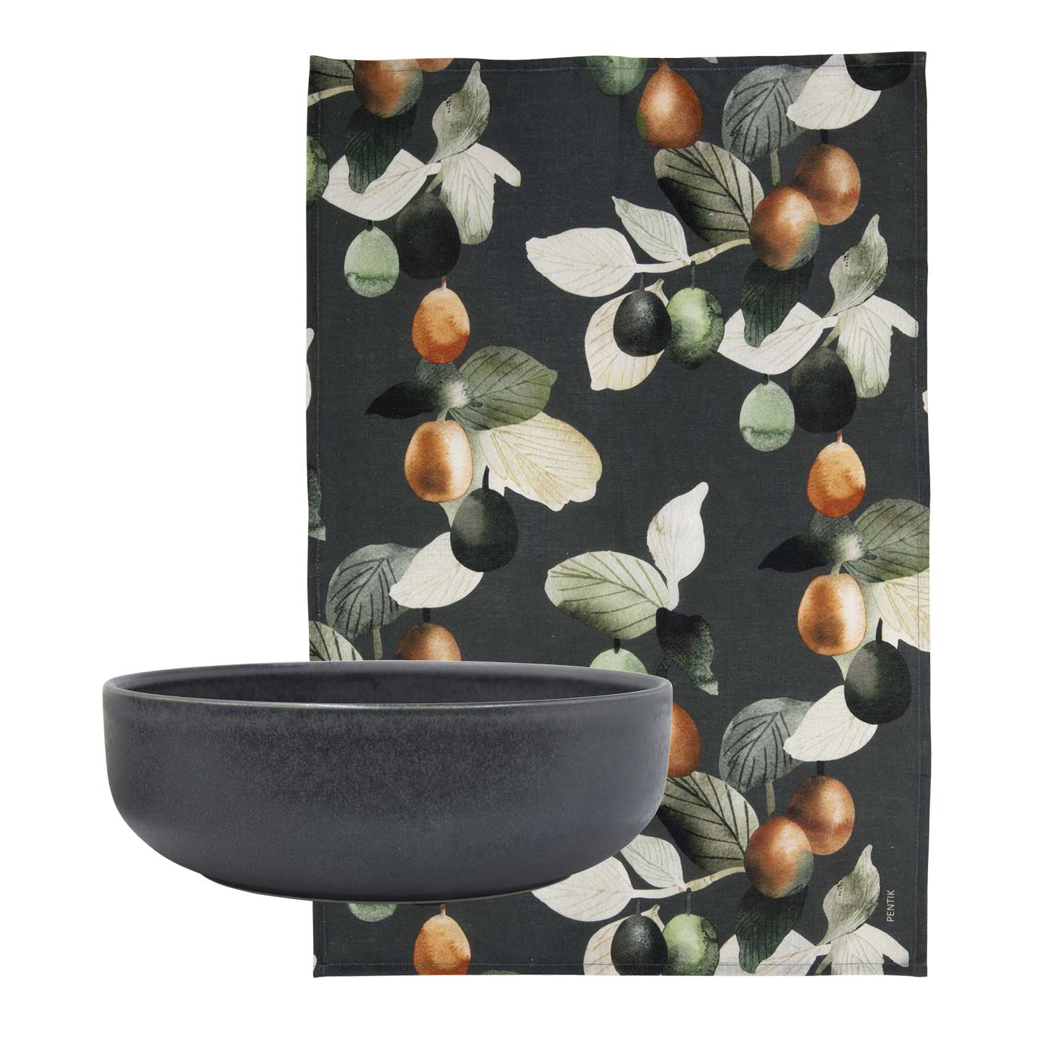 Luumu Kitchen towel & Graniitti bowl Pentik lahjasetti - Brendia webstore